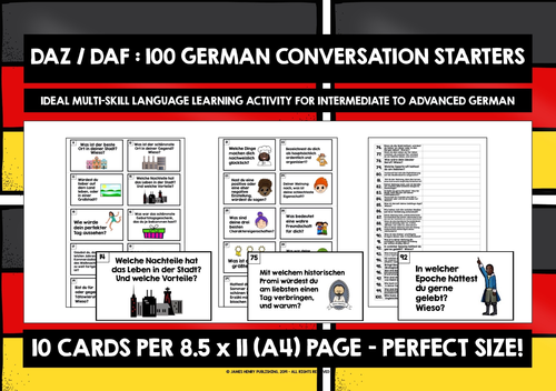 GERMAN CONVERSATION STARTERS #2 | Teaching Resources