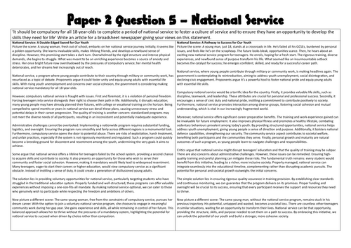 Paper 2 Question 5 Exemplars | Teaching Resources