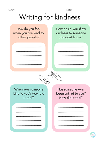 Writing for Kindness - Worksheet (KS1 &KS2) | Teaching Resources