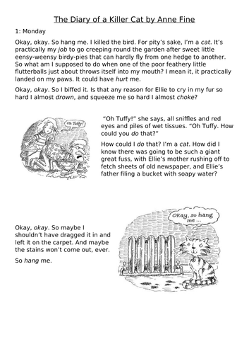 The Diary of a Killer Cat VIPERS | Teaching Resources
