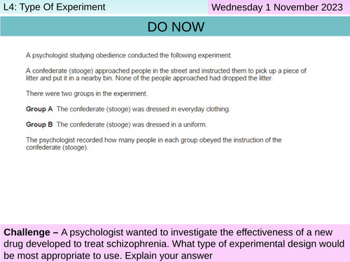 L5: Types Of Experiment - Research Methods - AQA Psychology | Teaching ...