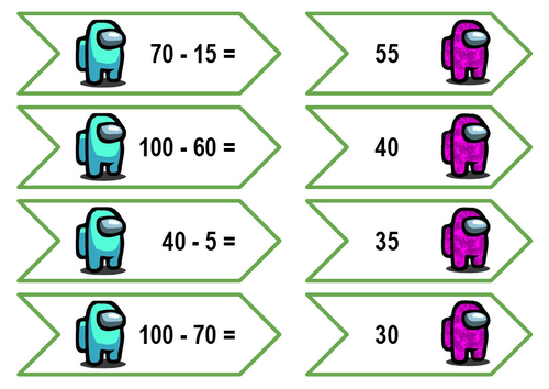 Among Us Themed Subtraction Activities | Teaching Resources