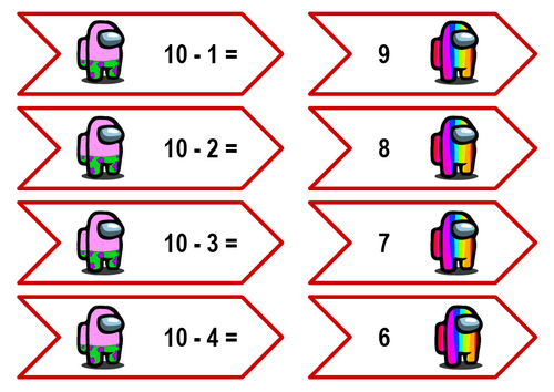 Among Us Themed Subtraction Activities | Teaching Resources