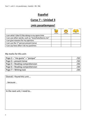 Spanish yr7 - "mis pasatiempos" - hobbies booklet & powerpoint ...