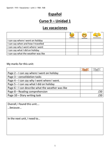 Spanish - holidays - Yr9/GCSE foundation | Teaching Resources