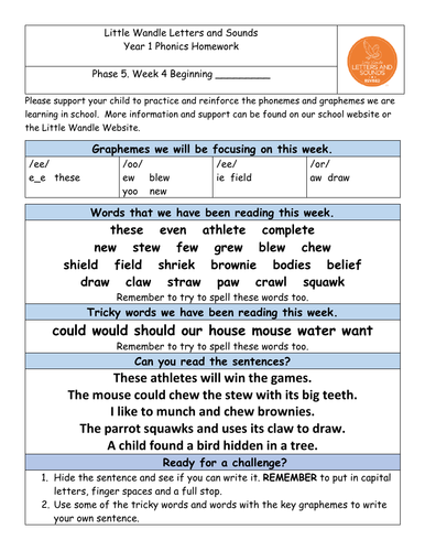 Phonics Worksheets - Autumn 2 Weeks 1-5 Linked to Little Wandle ...