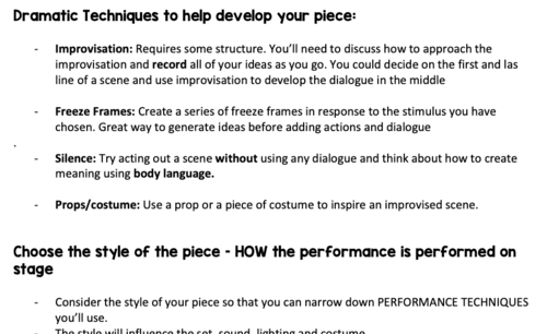 Edexcel GCSE Drama Component 1 Booklet - How to devise and portfolio ...