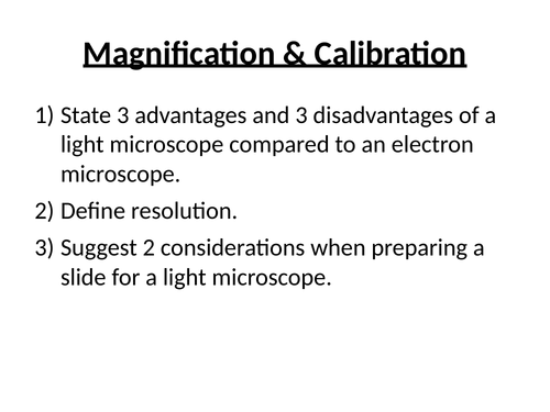 A-Level Topic 1, Lesson 2 - Magnification & Calibration | Teaching ...