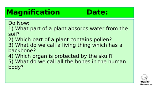 KS3 Magnification Complete Lesson | Teaching Resources