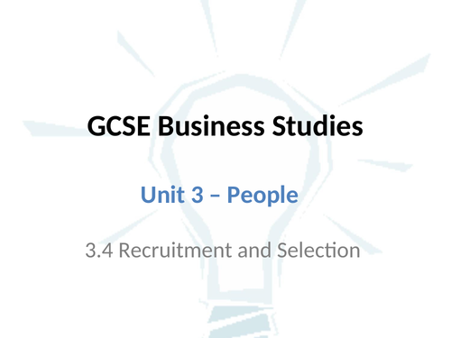 GCSE Business Studies - Internal and external recruitment resources ...
