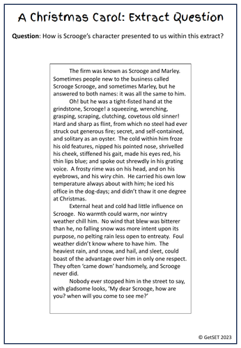 A Christmas Carol Annotated Extracts | Teaching Resources