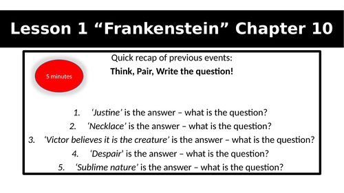 Frankenstein - The Importance of Chapter 10 | Teaching Resources