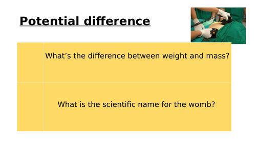2.1.1 potential difference KS3 | Teaching Resources