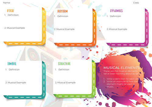 Musical Elements Fact File Worksheet | Teaching Resources