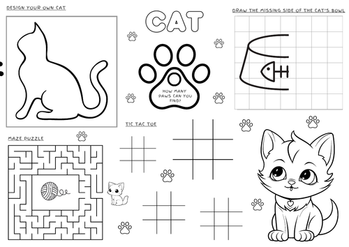 Cat Activity Sheet Game Sheet Primary School. | Teaching Resources