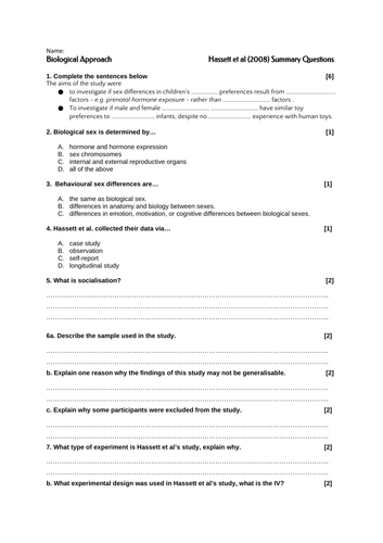 CIE AS Psychology - Hassett et al (2008) monkey toy preferences pack ...