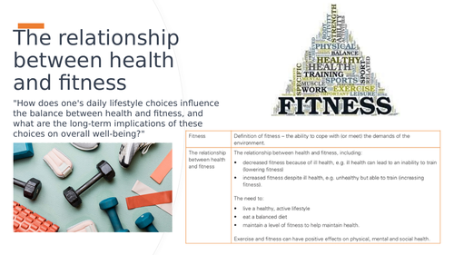 The relationship between health and fitness IGCSE PE Physical Education ...