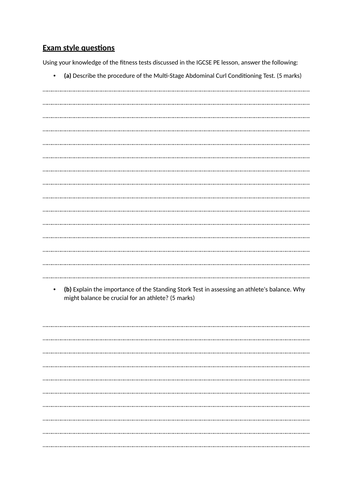 Health and wellbeing IGCSE PE Physical Education | Teaching Resources