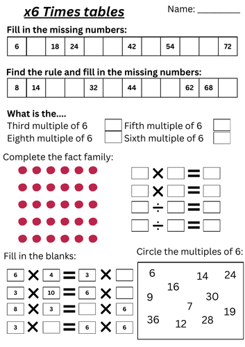 X6 Multiplication mastery | Teaching Resources