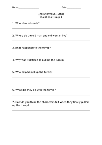 The Enormous Turnip resources for SEN | Teaching Resources