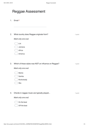 Reggae Music Lessons | Teaching Resources