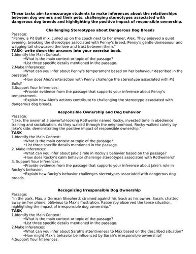 Inference Implicit Implied Meaning Worksheet Teaching Resources 