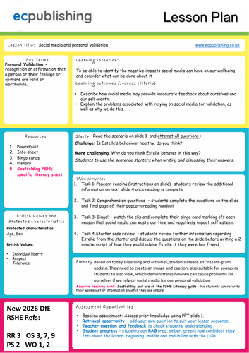 Social Media : Social Media Validation | Teaching Resources