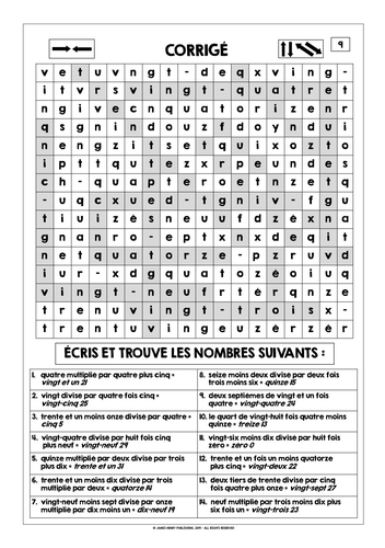 FRENCH NUMBERS 0-31 WORD SEARCHES | Teaching Resources