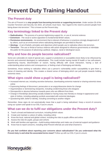 Prevent Duty Awareness CPD Training | Teaching Resources