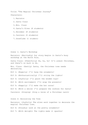 The Magical Christmas Journey - A Heartwarming School Play | Teaching ...