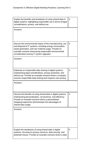 DIT Component 3: Effective Digital Working Practices 2024: 120 Exam ...
