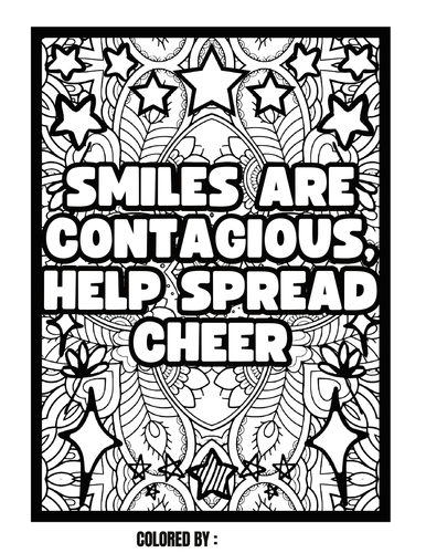 10 Positive Thinking Poster, Encourage Optimism Mindfulness Coloring ...