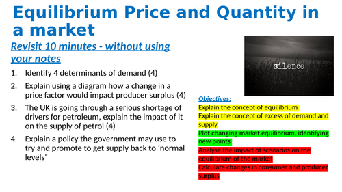 A level Economics Equilibrium | Teaching Resources