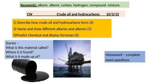 Hydrocarbons and crude oil GCSE CHEM | Teaching Resources