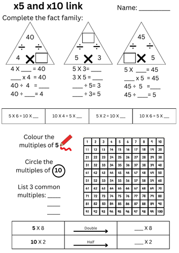 X5 and X10 Multiplication mastery | Teaching Resources