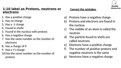 SEN/Low Ability KS3 Atomic Structure Worksheets with Answers | Teaching ...