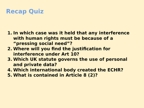 OCR Law: Article 11 provisions (human rights) | Teaching Resources