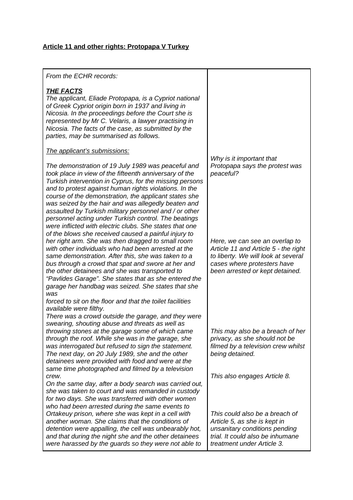 OCR Law: Article 11 provisions (human rights) | Teaching Resources