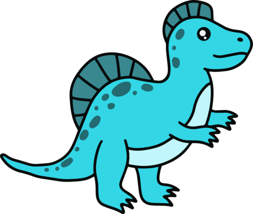 Cute Dinosaur Clipart- 30 clip arts - With Colors and Black and White ...