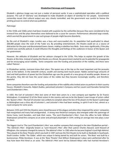 Historic Environment, 2026: Patronage and Propaganda in Elizabethan ...