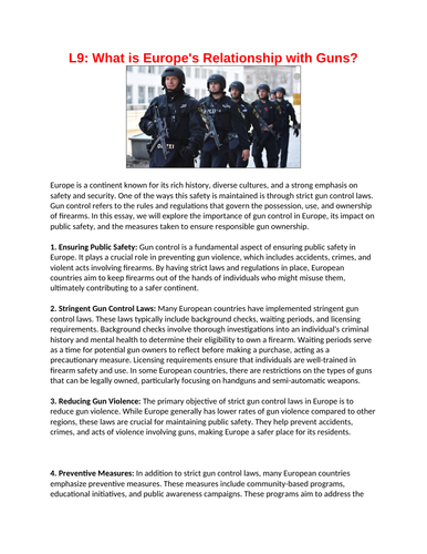 Europe Guns | Teaching Resources