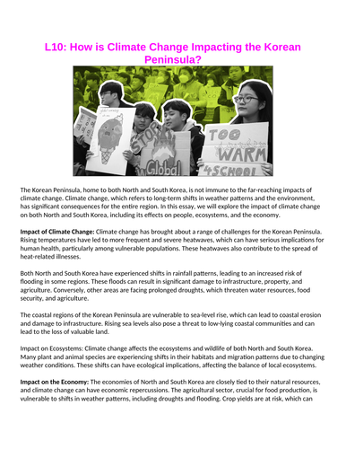 Korea Climate Change | Teaching Resources
