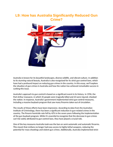 Australia Guns | Teaching Resources
