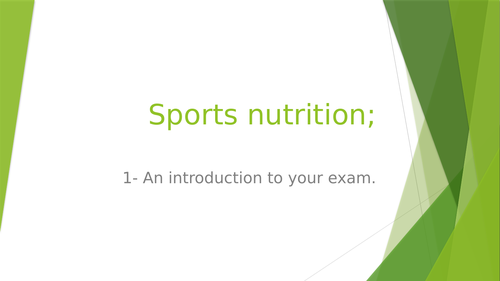 Unit 13: Sports nutrition | Teaching Resources