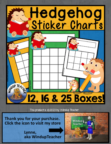 Hedgehog Sticker Charts Printable Incentive Reward Reproducibles ...
