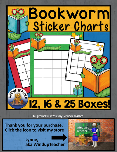 Bookworm Sticker Charts Printable Reading Incentive Reward ...