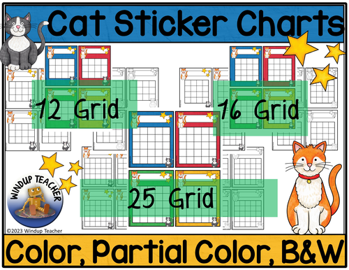 Cat Sticker Charts Printable Reading Incentive Reward Reproducibles ...