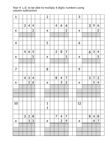 Year 4 Mathematics - Formal Layout - Addition Subtraction and ...
