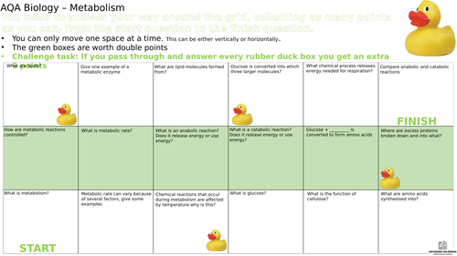 AQA - Bioenergetics - Metabolism Quiz Maze | Teaching Resources