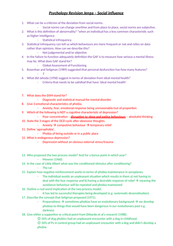 AQA Psychology revision Jenga | Teaching Resources AQA Psychology revision Jenga | Teaching Resources